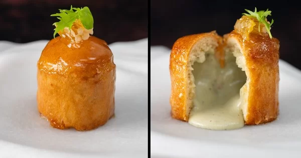 Yorkshire Blue Cheese filled Brioche Bun with a Heather Honey Glaze