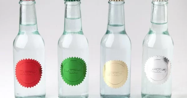 Green Round Labels for Gin & Tonic Bottling, 250pk