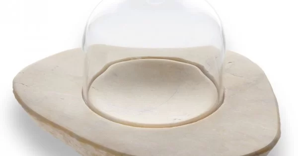 Faraon Plate (yellow) with Ø10cm Cloche by 100% Chef, 1 unit