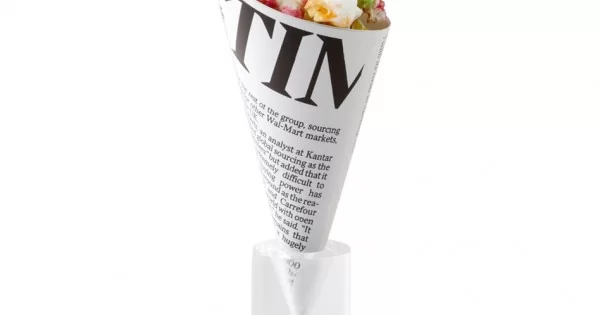 Newspaper Print Cardboard Cone (large), 100pk